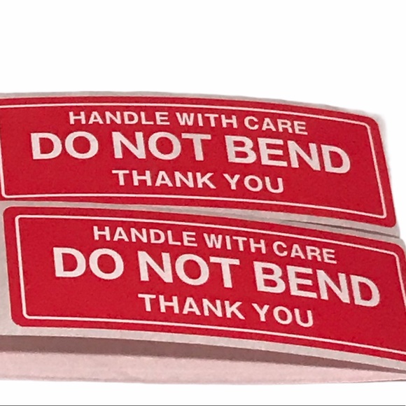 Office | 20 Do Not Bend Handle With Care Stickers 1x3 | Poshmark